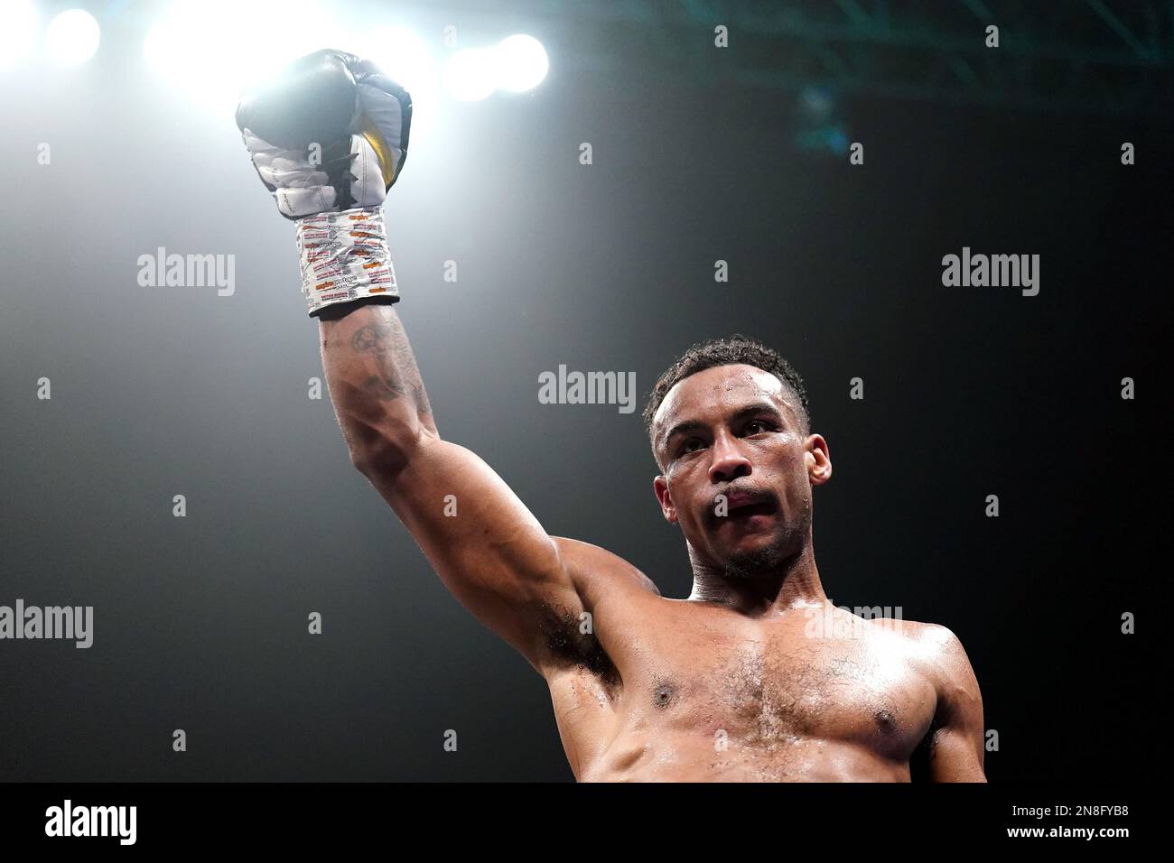 Tyler Denny celebrates victory against Brad Pauls in the British ...