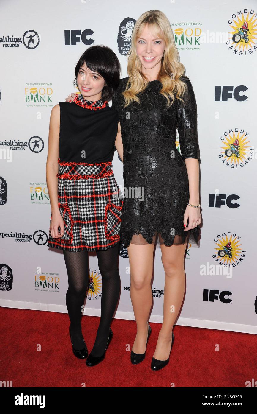 Kate Micucci, left, and Riki Lindhome attend the Comedy Bang Bang ...