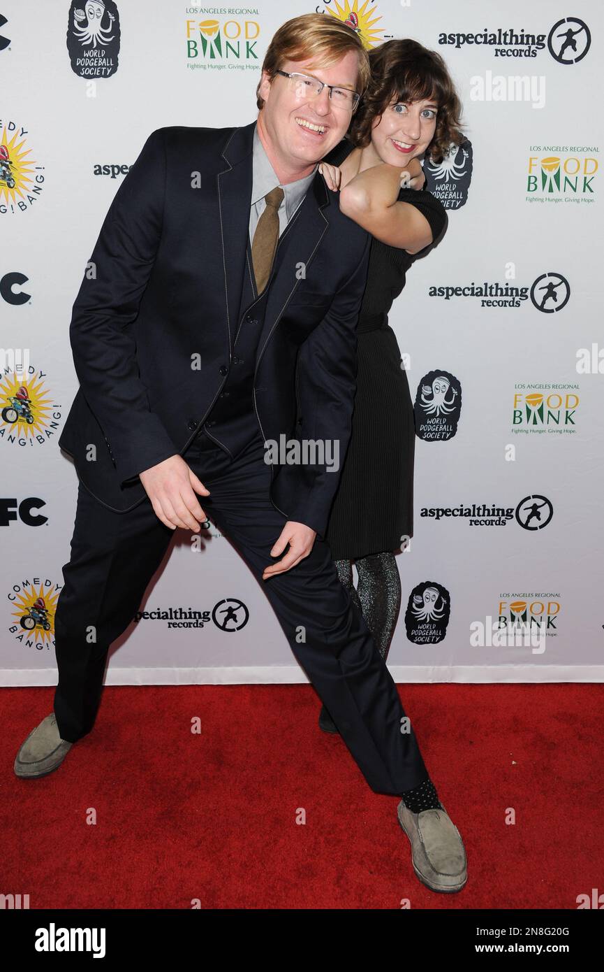 Kurt Braunohler, left, and Kristen Schaal attend the Comedy Bang Bang ...