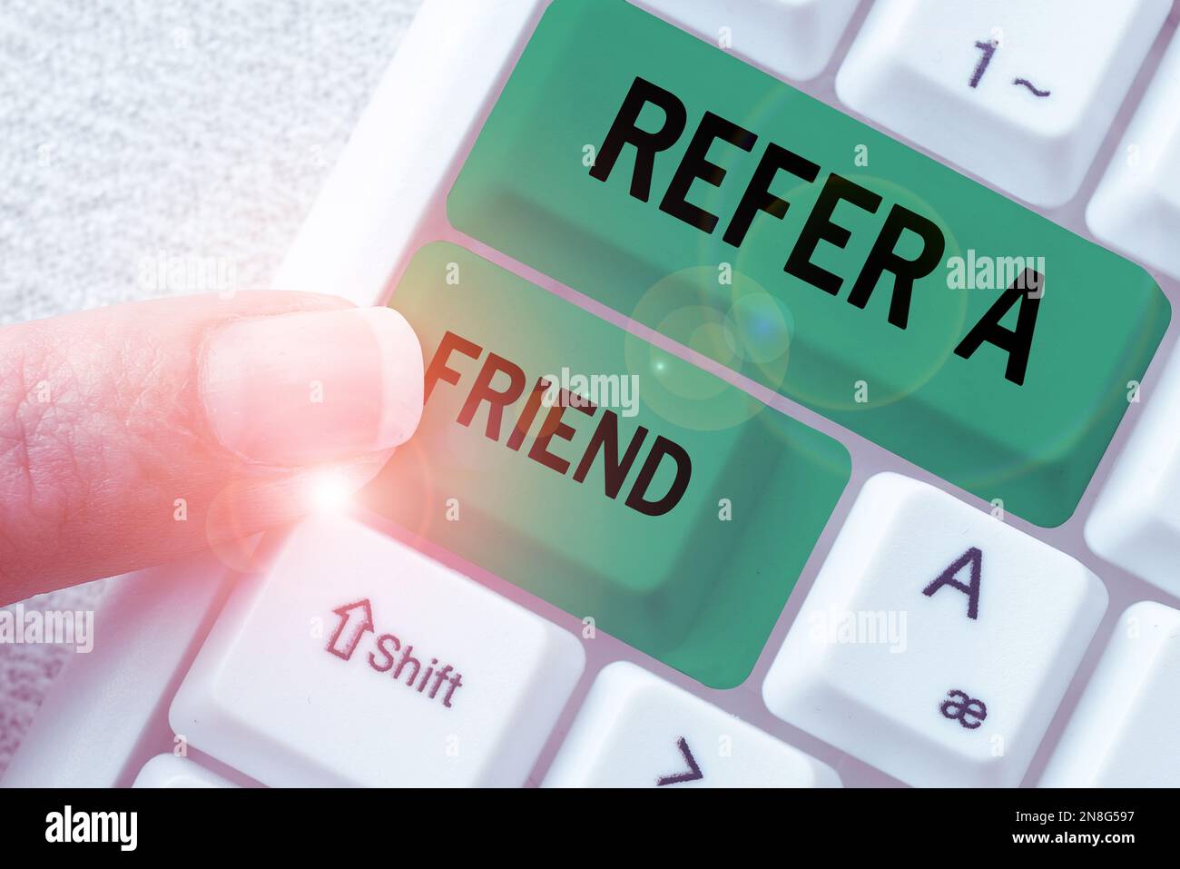 Inspiration showing sign Refer A Friend. Business overview ...
