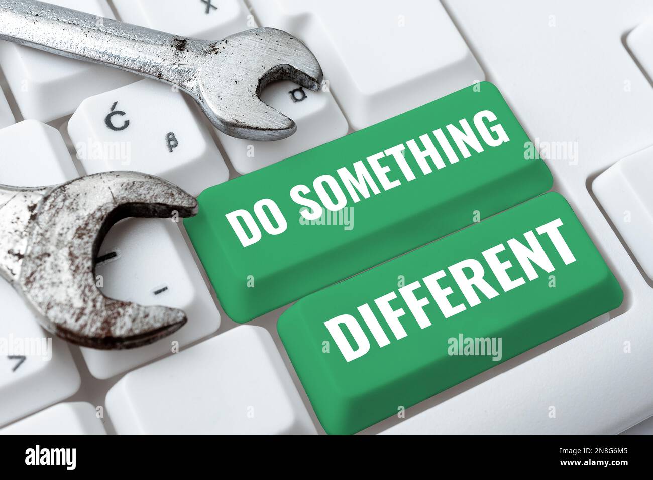 Text sign showing Do Something Different. Business approach be unique ... Text sign showing Do Something Different. Business approach be unique ...