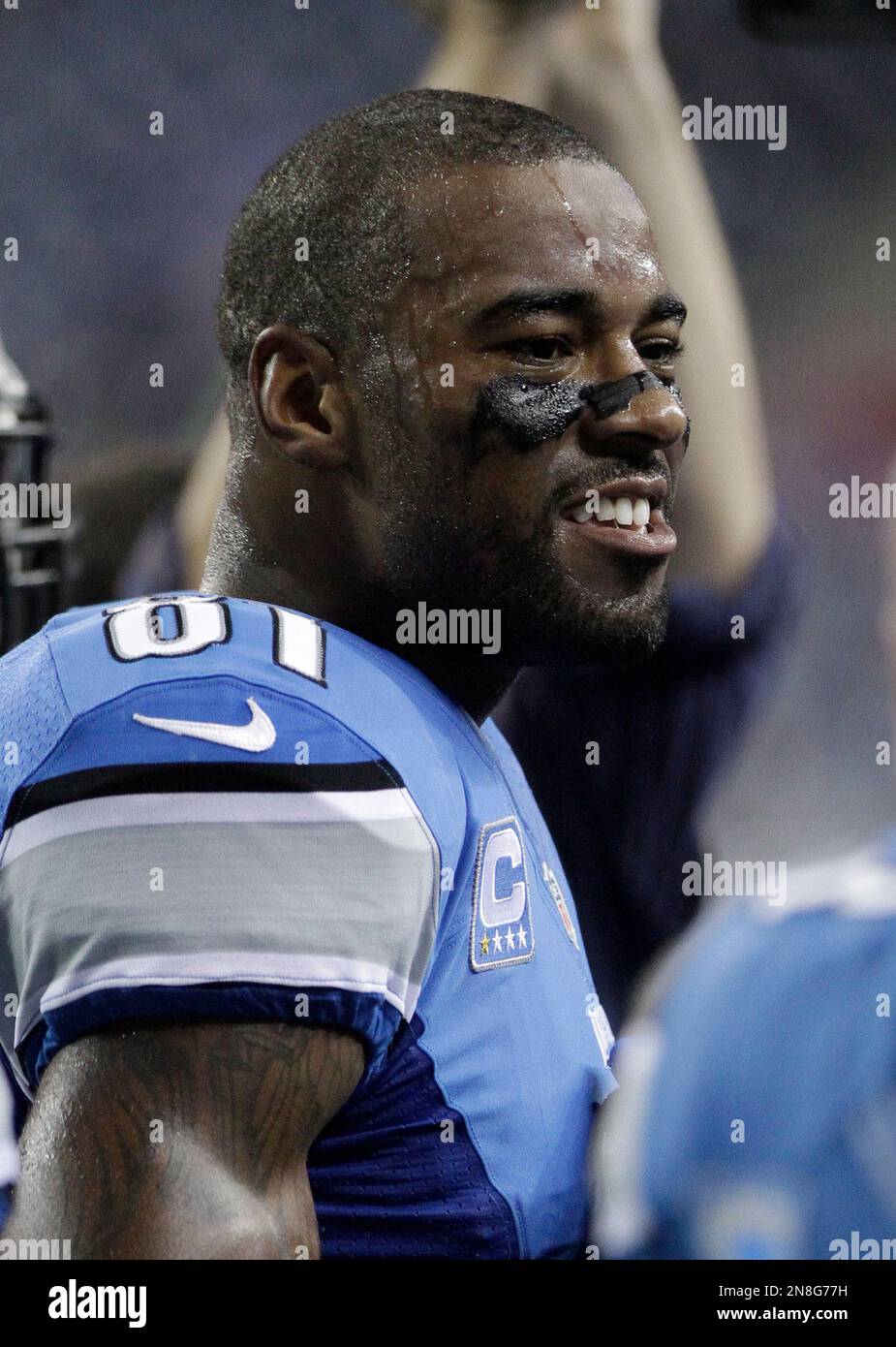 Detroit Lions wide receiver Calvin Johnson (81) before an NFL football ...