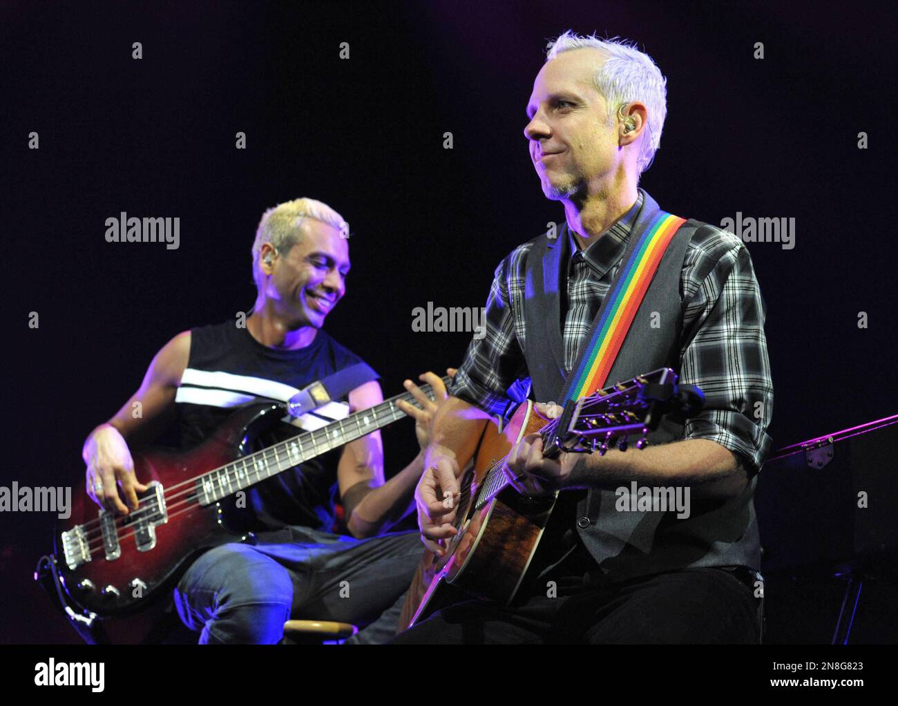 Tony Kanal and Tom Dumont of No Doubt perform in support of "Push and ...
