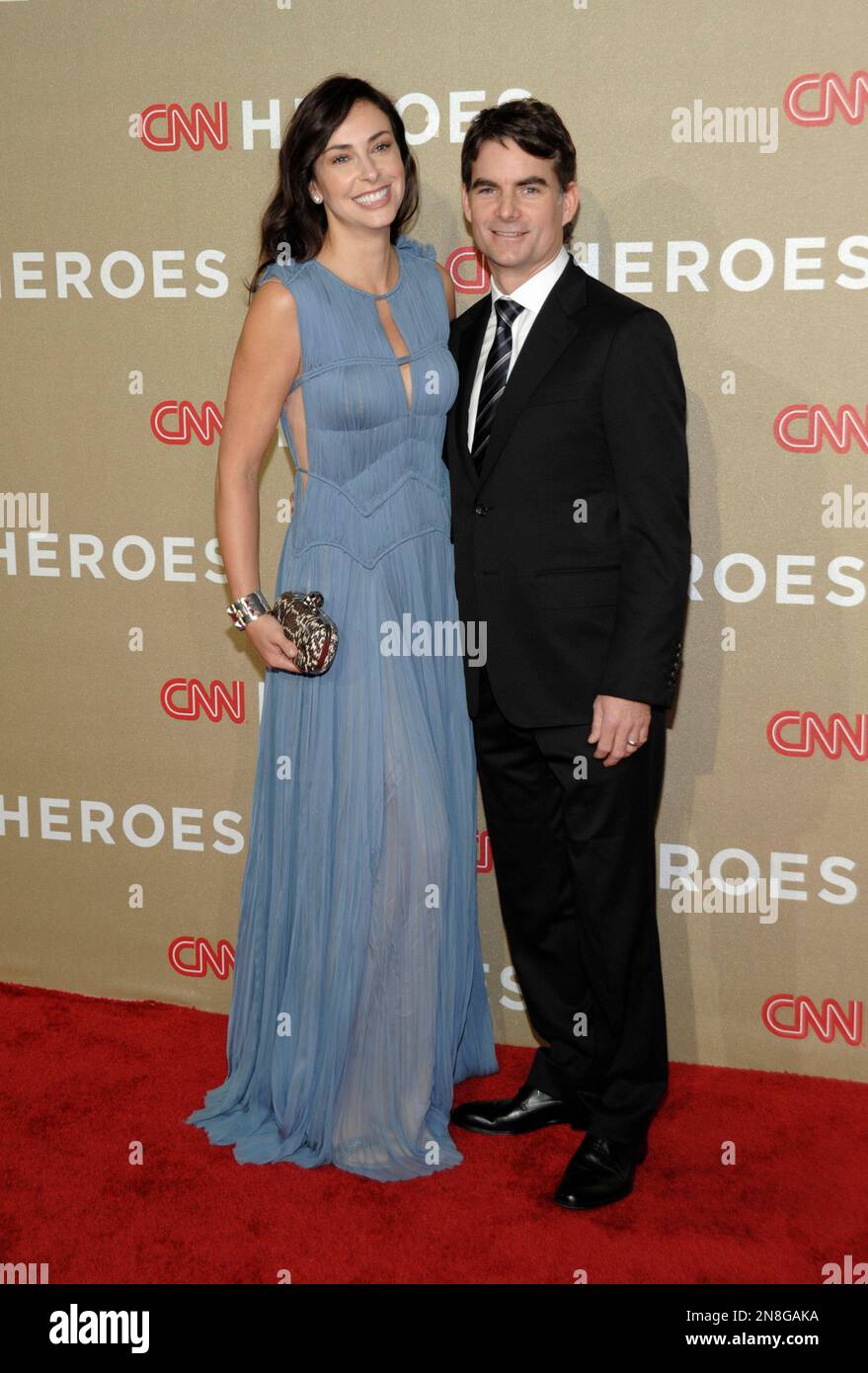 Jeff Gordon, right, and Ingrid Vandebosch arrives at CNN Heroes at The ...