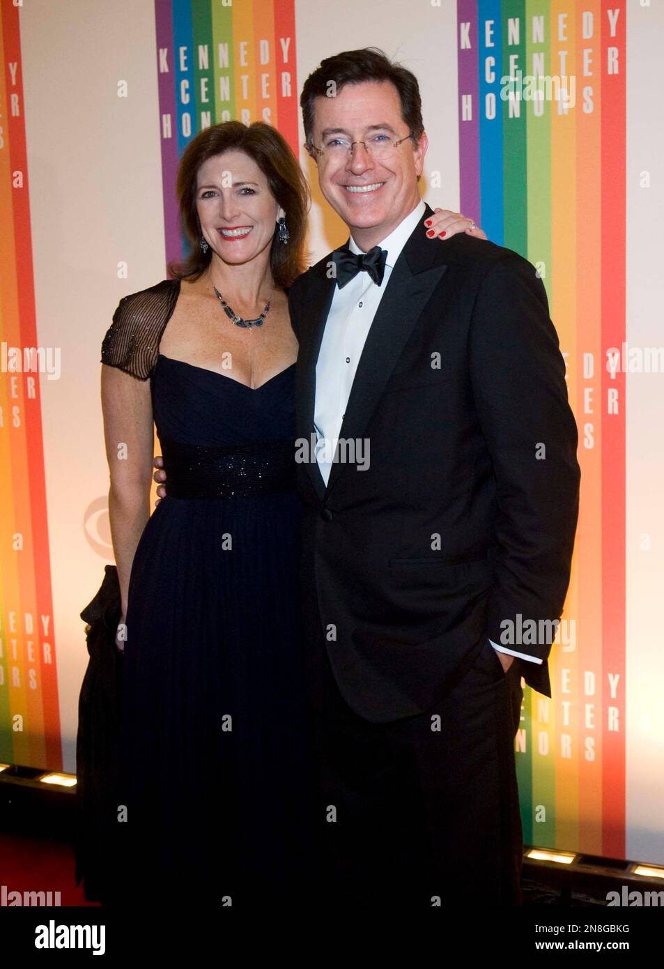 Comedian Stephen Colbert and wife, Evelyn Colbert, arrive at the ...