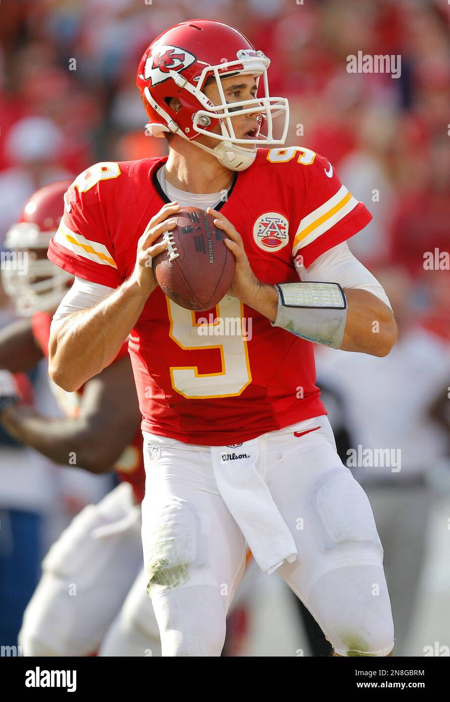 Kansas City Chiefs quarterback Brady Quinn prepares to throw during an ...