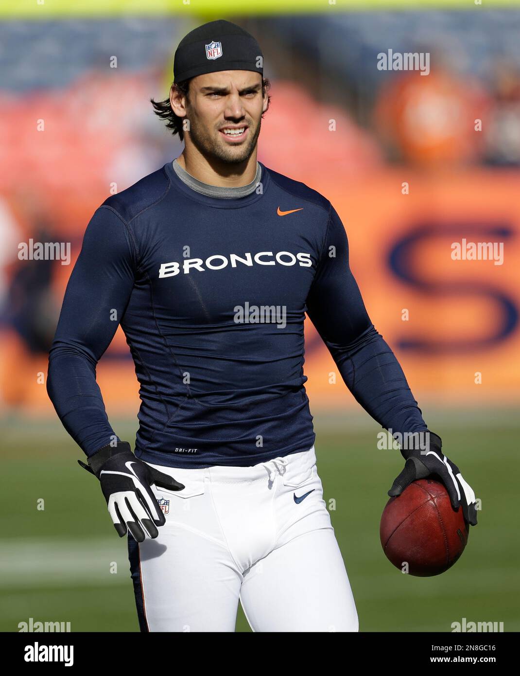 Denver Broncos wide receiver Eric Decker (87) warms up before an NFL ...
