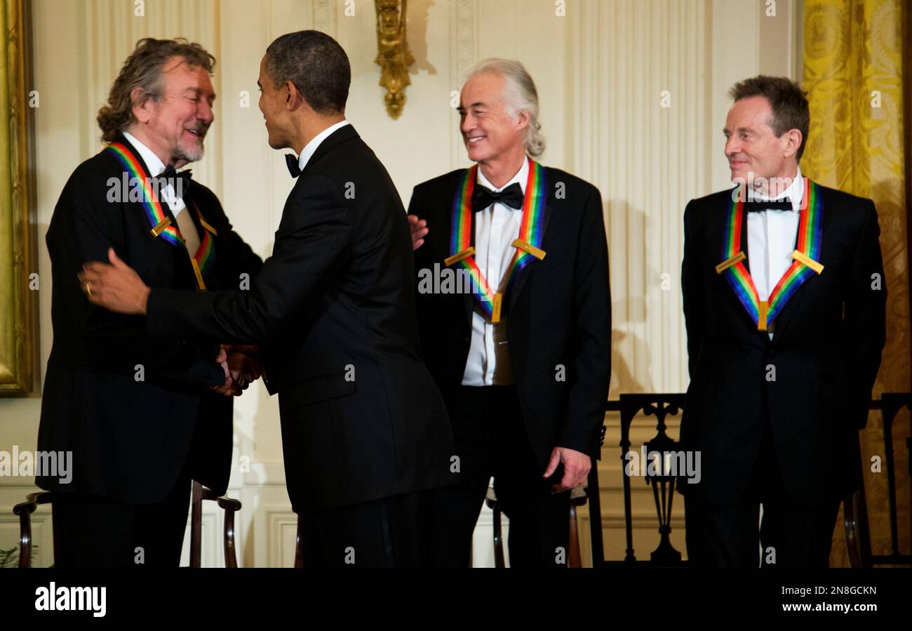 President Barack Obama shakes hands with the 2012 Kennedy Center Honors ...