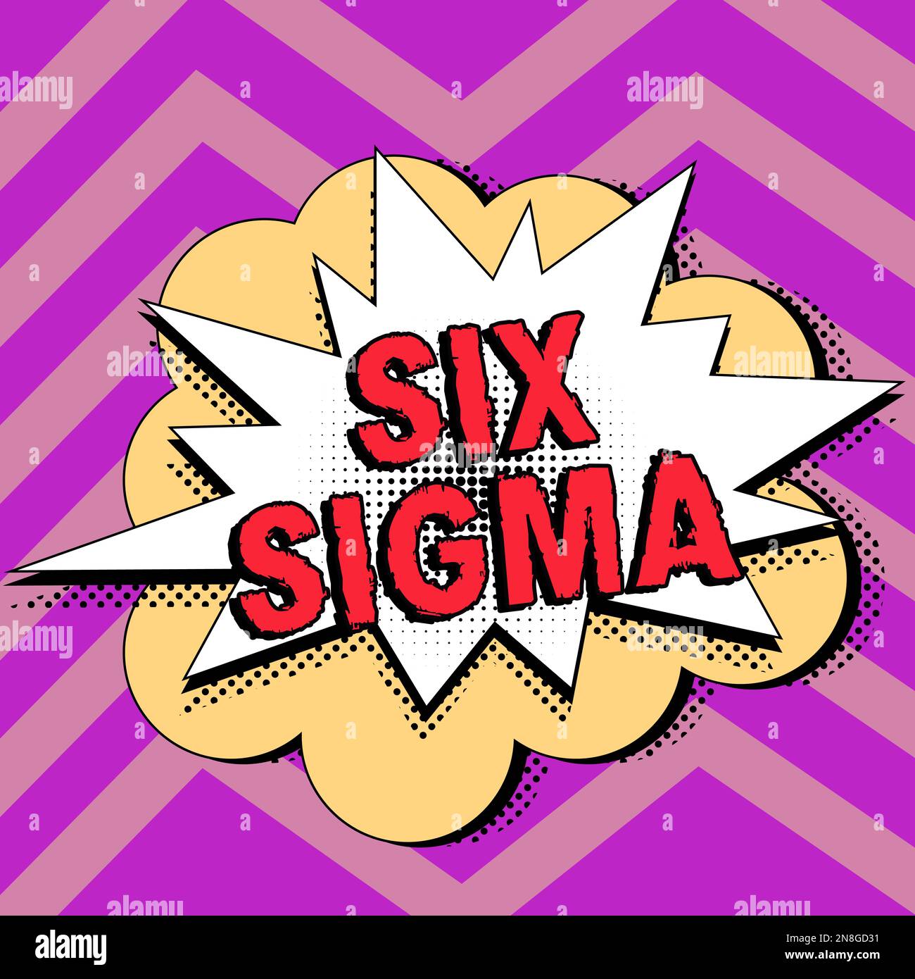 Hand writing sign Six Sigma. Concept meaning management techniques to ...