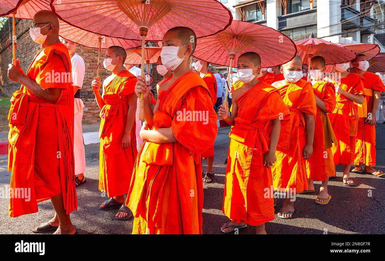 Thai Buddhist monks take part during the funeral parade of Princess ...