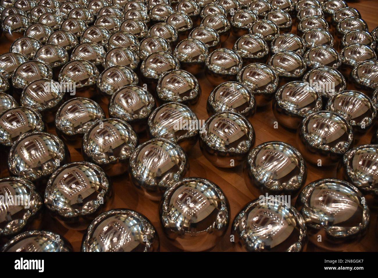 Shiny mirrored balls at the yayoi kusama's narcissus garden in ...