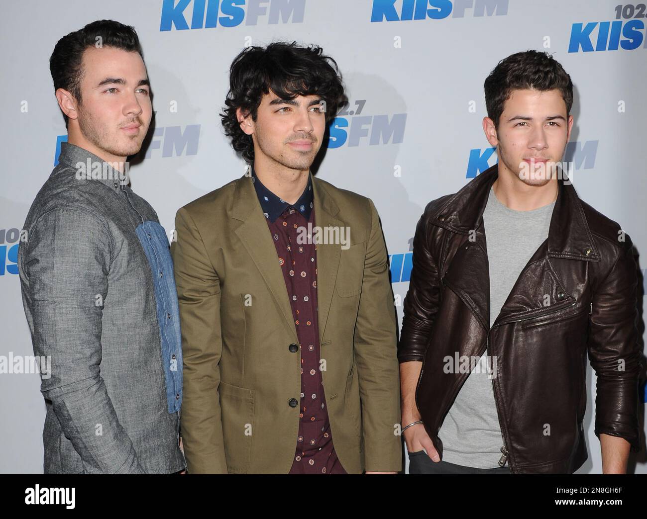 The Jonas Brothers, from left, Kevin, Joe and Nick arrives at KIIS FM's ...