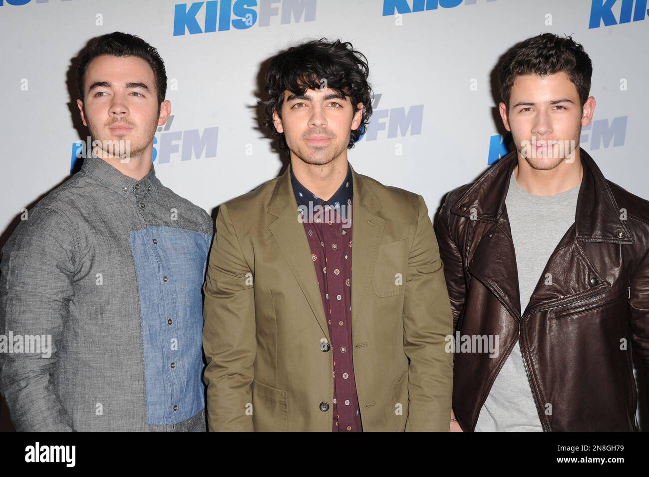 The Jonas Brothers, from left, Kevin, Joe and Nick arrives at KIIS FM's ...