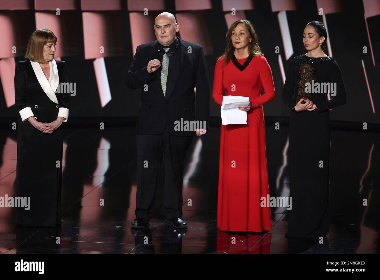(L-R) Actress Carmen Maura; Carlos Saura's son, Antonio; his wife ...
