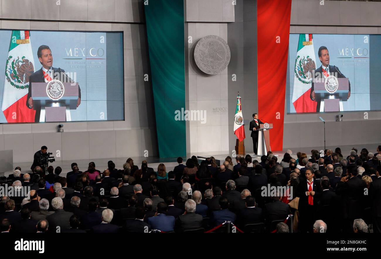 Mexico's newly sworn-in President Enrique Pena Nieto delivers his ...
