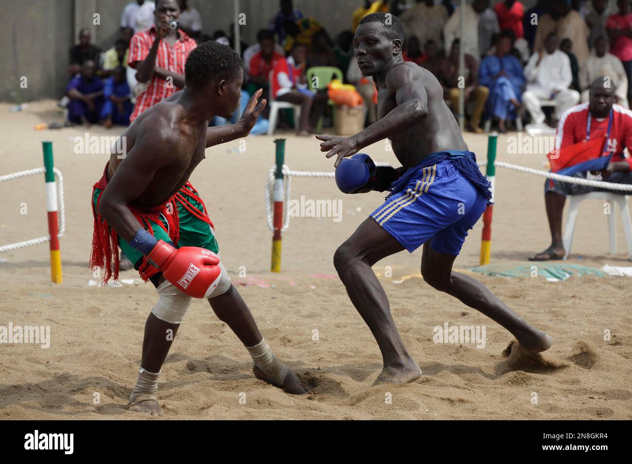 Ali Pillow of Kano state, left, fights with Issah Abu of Kogi state ...