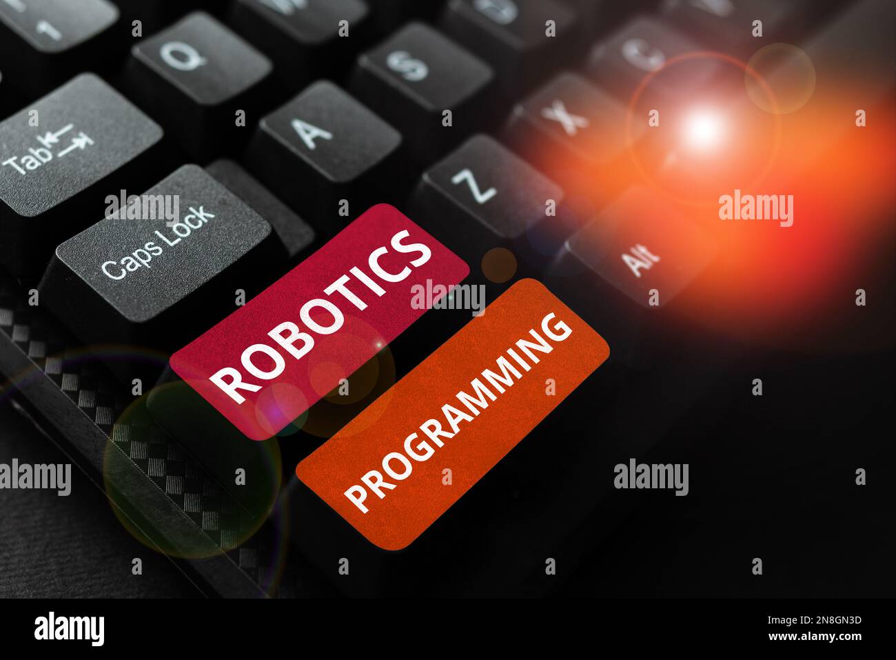 Text caption presenting Robotics Programming. Business showcase software that used to perform ...