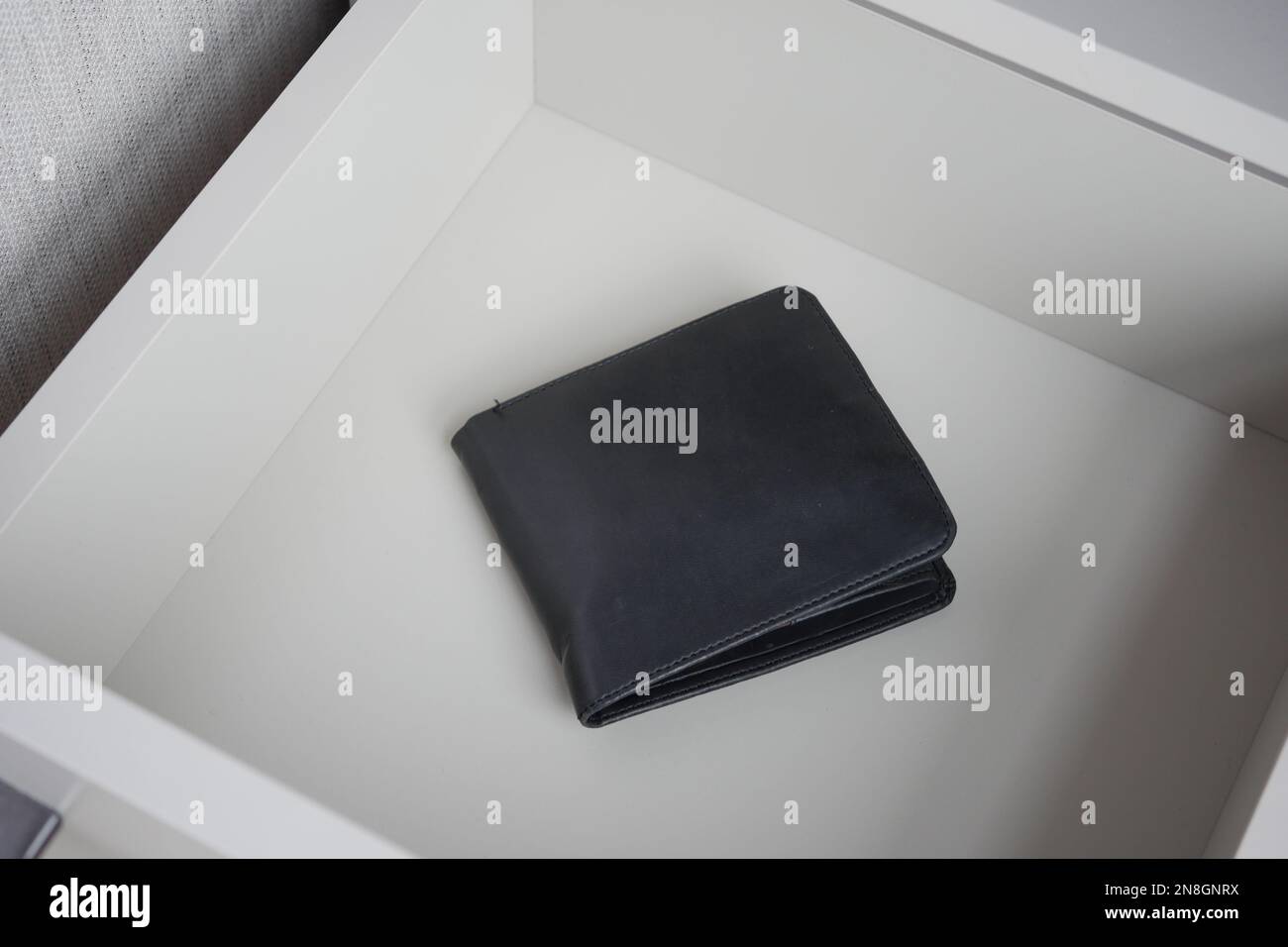 a wallet in a drawer top view Stock Photo - Alamy