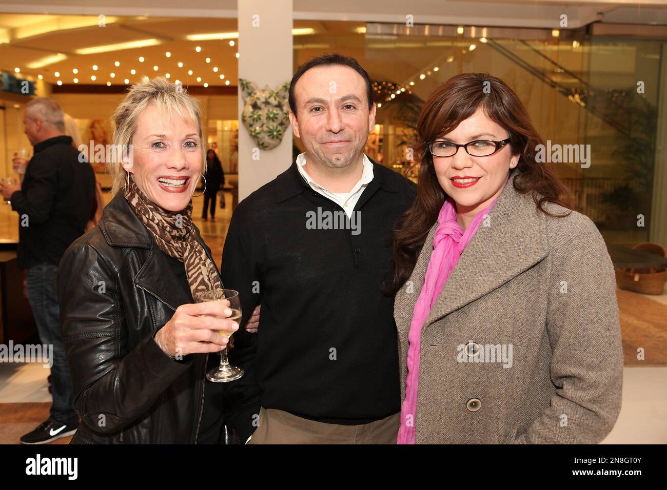 From left, Leslie Gestas, Juan Loera and Giselle Ochoa pose during a ...