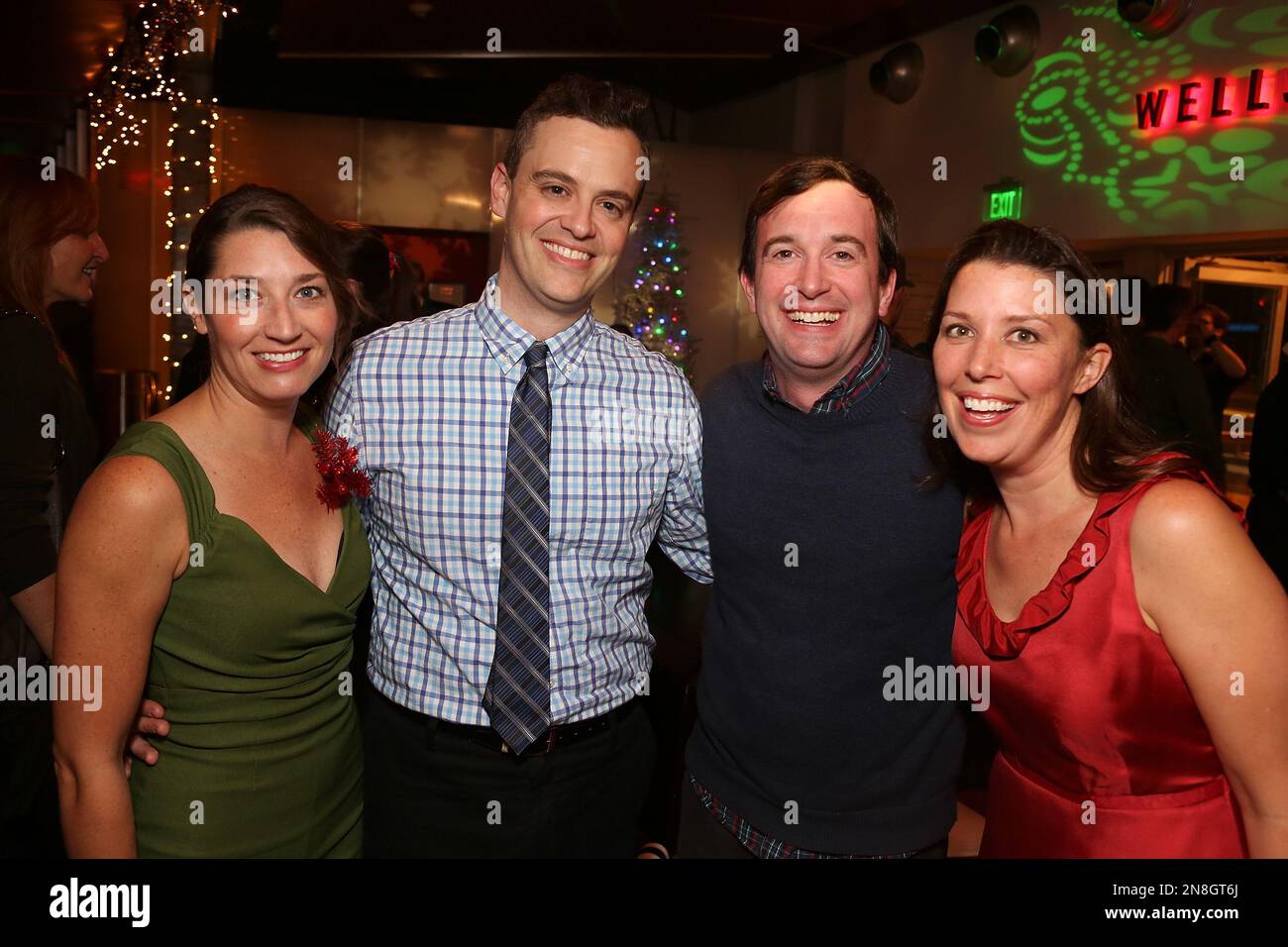 From left, cast member Amanda Blake Davis, playwright Bobby Mort ...