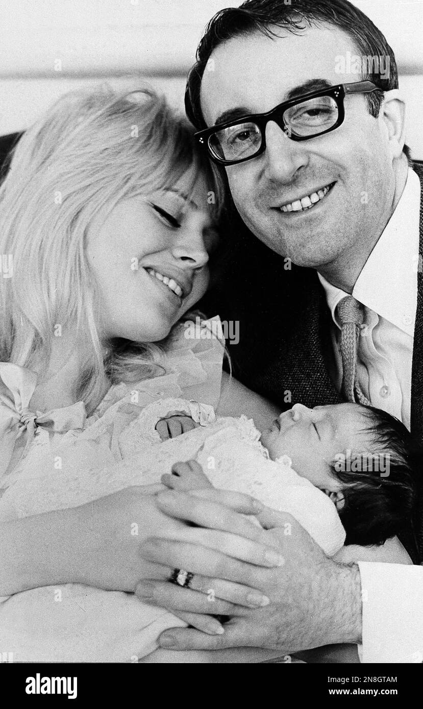 British comic actor Peter Sellers and his wife Britt Eklund are shown ...