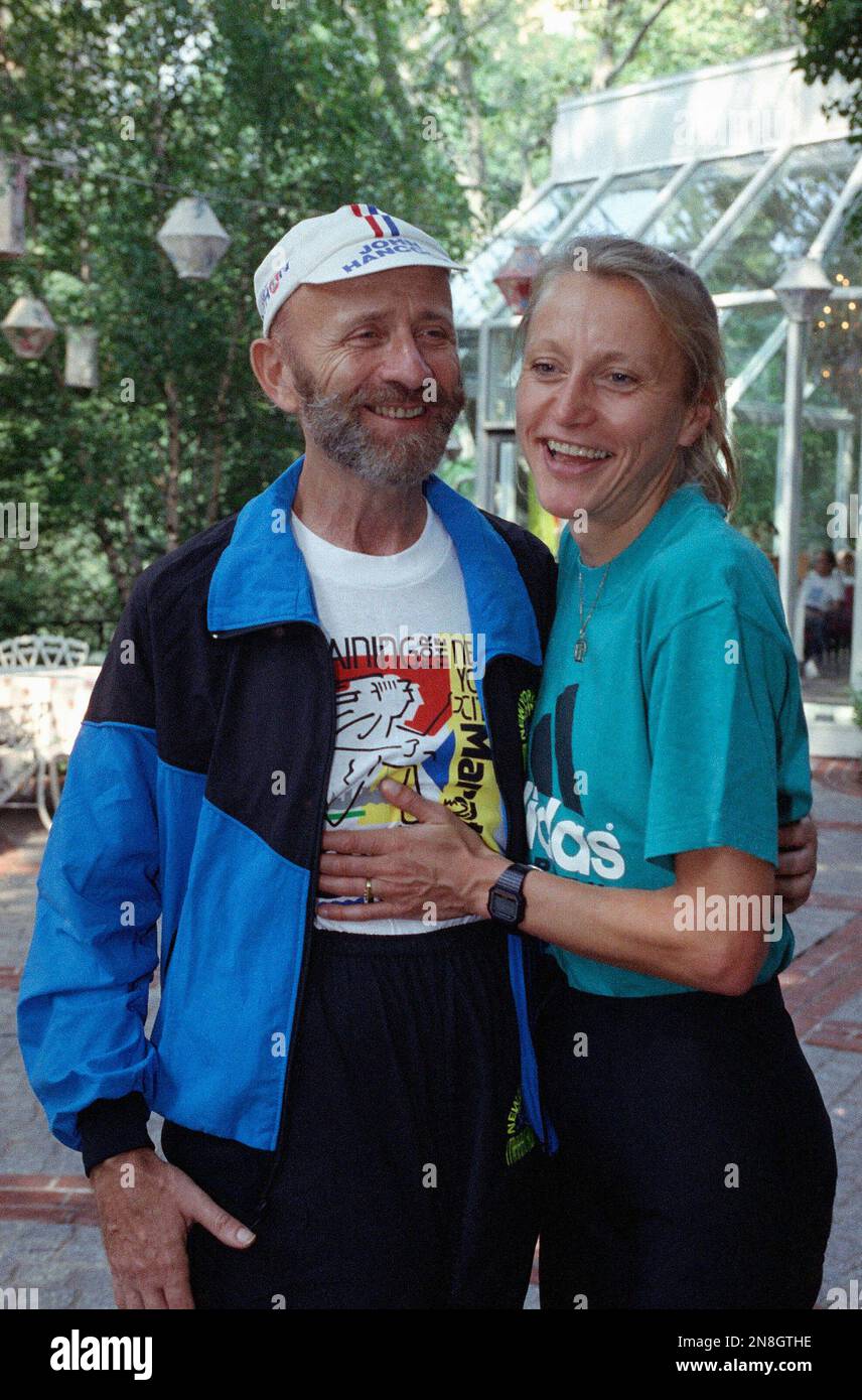 New York City Marathon director Fred Lebow and nine-time winner Grete ...