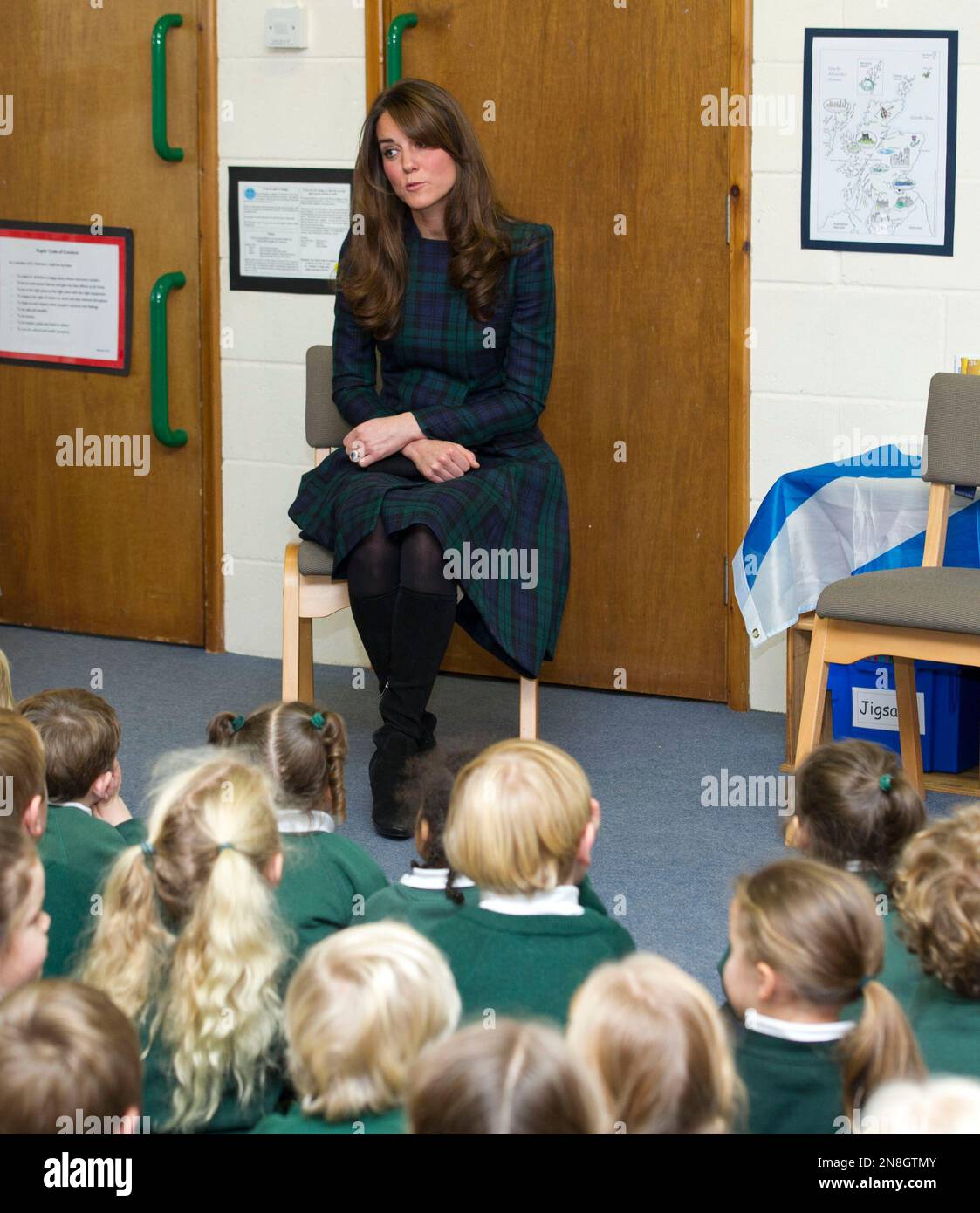 Kate, the Duchess of Cambridge, during her visit to St. Andrew’s School ...