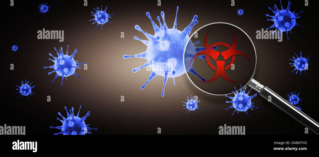 Dangerous corona virus, SARS pandemic risk concept. 3D illustration ...