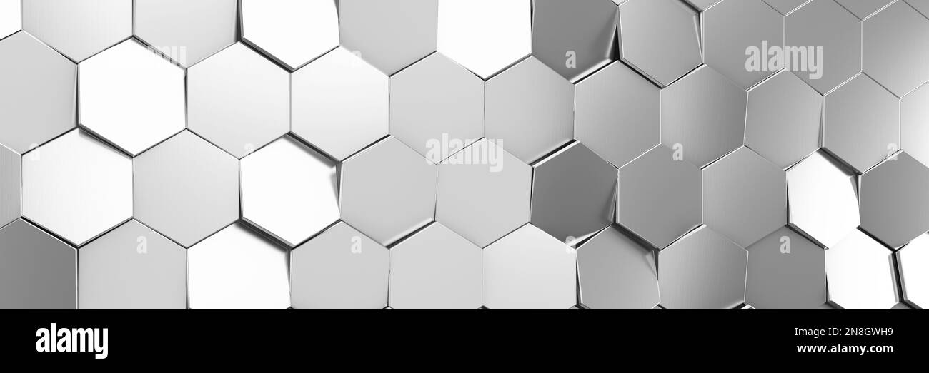 Modern Metallic Honeycomb And Hexagon Background Pattern 3d Rendering
