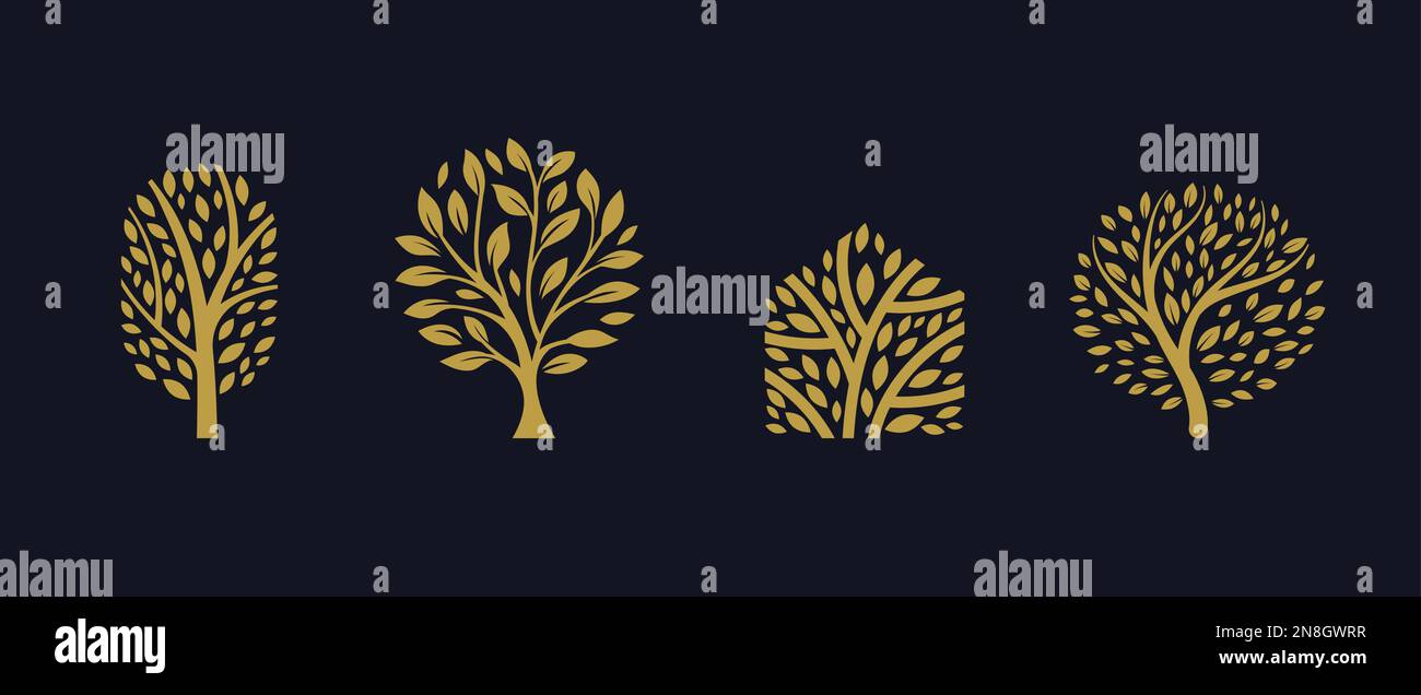 Tree symbols, icons design. Nature, trees illustration, logo concept ...