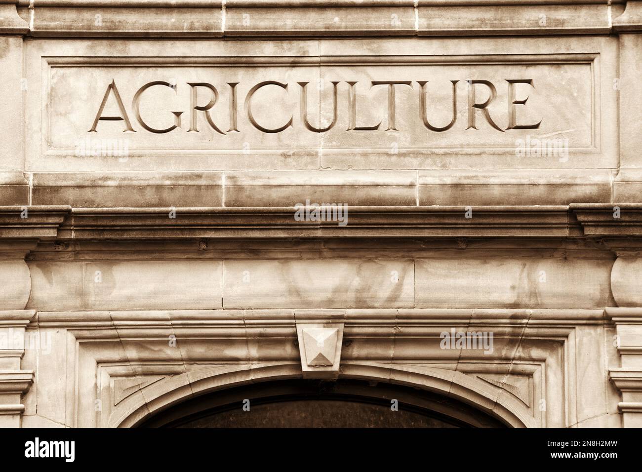 Entrance to the historic Agriculture Building of University of Arkansas ...