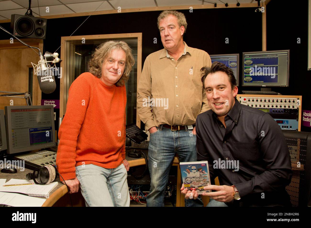 (L-R) Top Gear presenters James May and Jeremy Clarkson chat with ...
