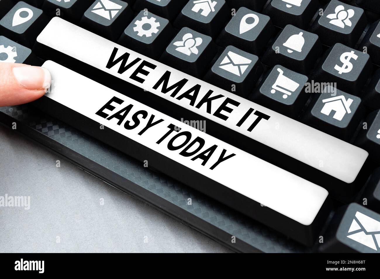 Conceptual caption We Make It Easy Today. Word Written on Offering ...