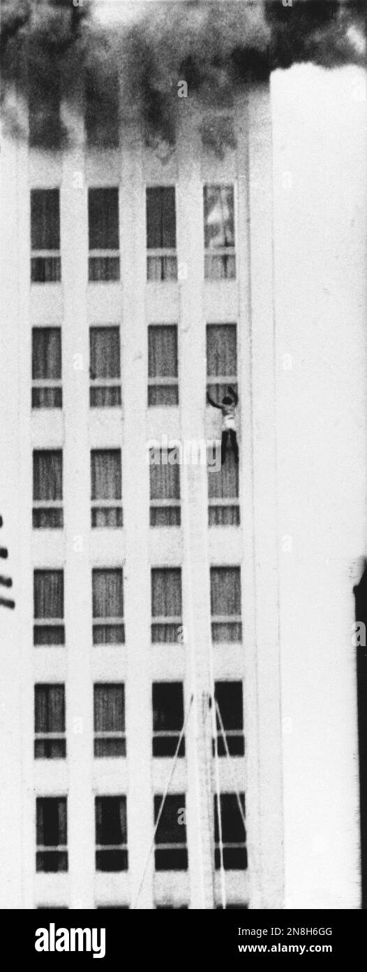 A victim leaps to her death from the burning Rault Center in downtown ...