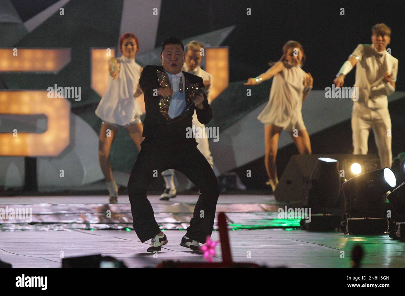 South Korean rapper PSY, who sings the popular "Gangnam Style" song ...