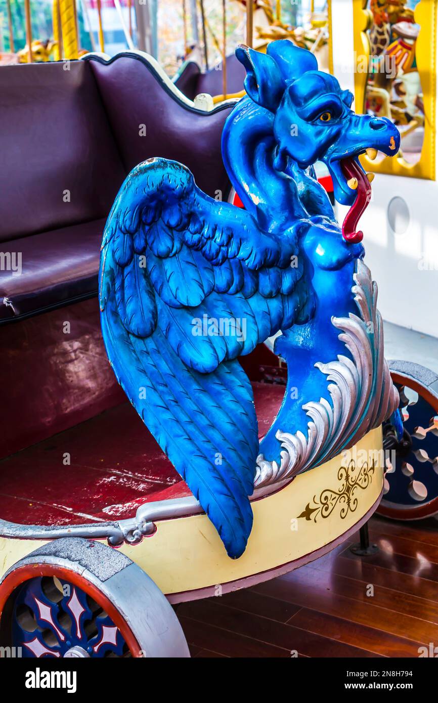 Carrousel Blue Dragon Ride 2 Stock Photo - Alamy