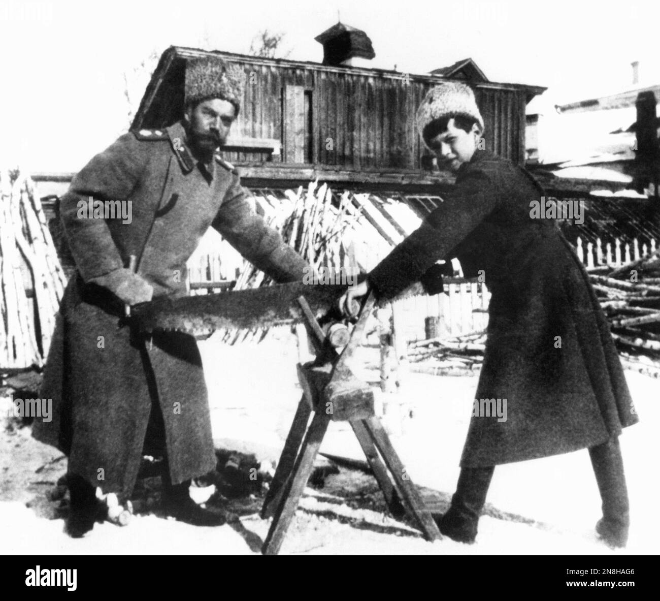 Tsar Nicholas II, left, and his son Alexei Nikolaievitch are shown in ...