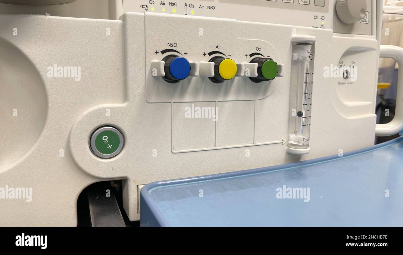 Anesthesia Machine in the Operating room with oxygen Stock Photo - Alamy