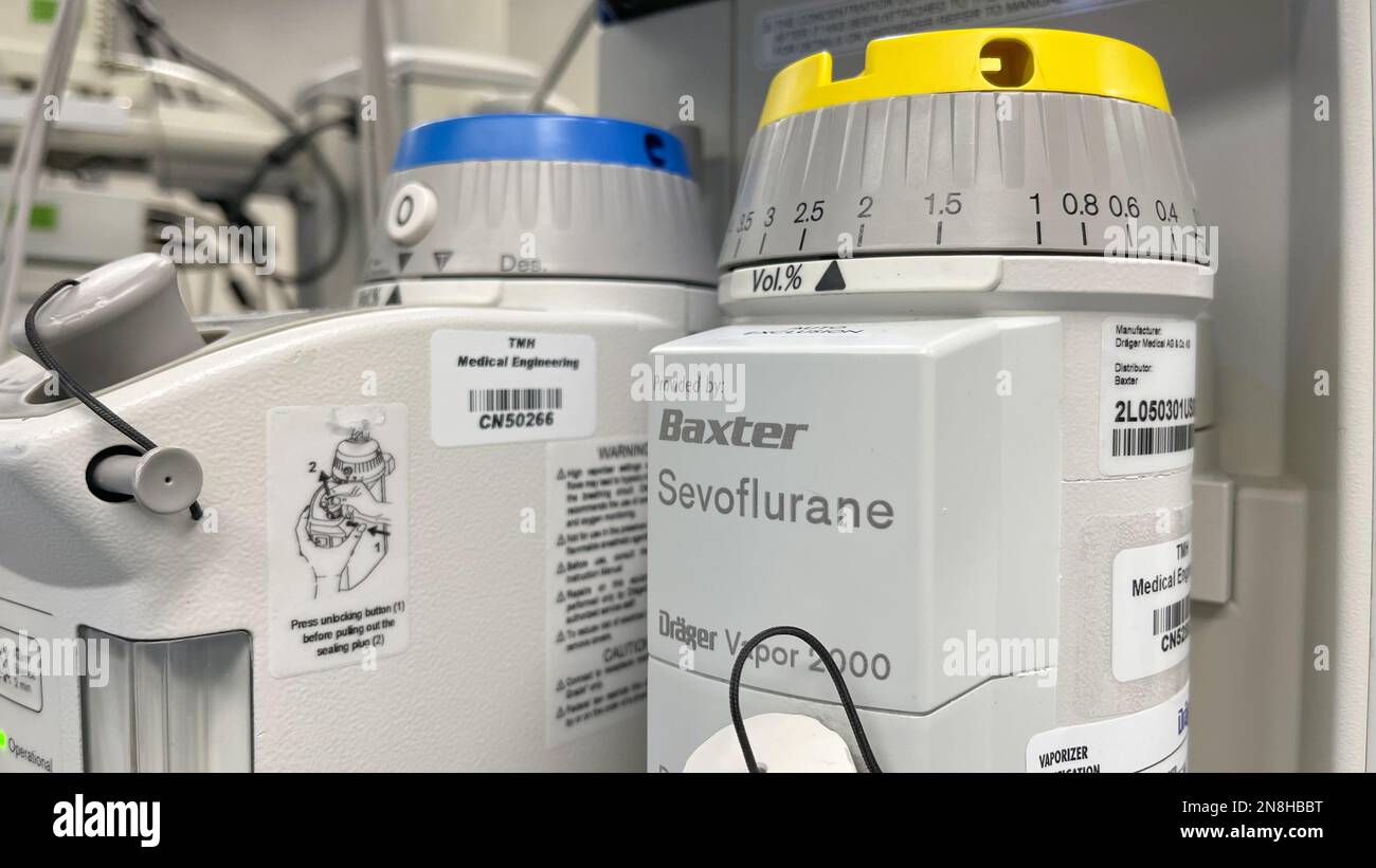 Anesthesia Machine in the Operating room with oxygen Stock Photo - Alamy