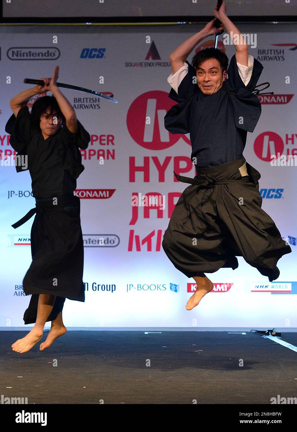 Japanese performers on stage at the Hyper Japan exhibition at Earl's ...
