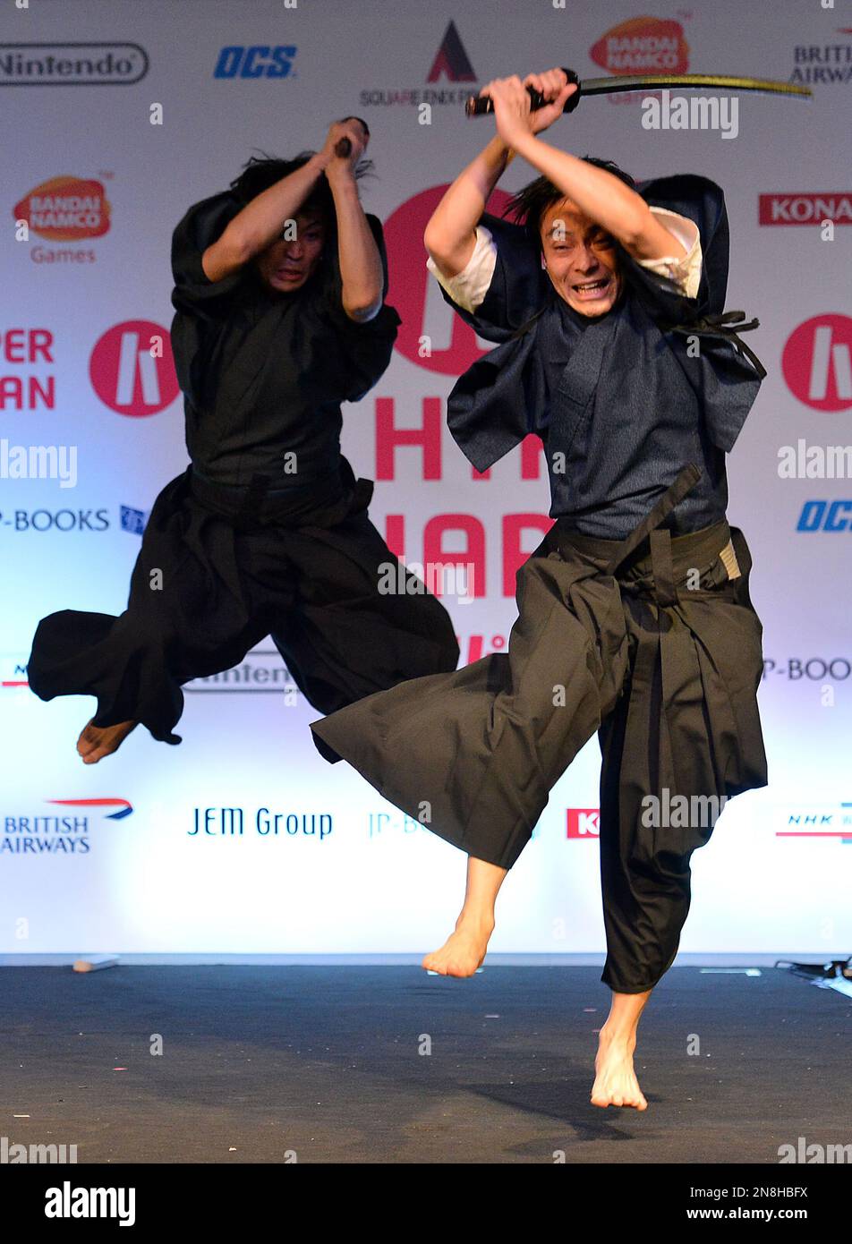 Japanese performers on stage at the Hyper Japan exhibition at Earl's ...