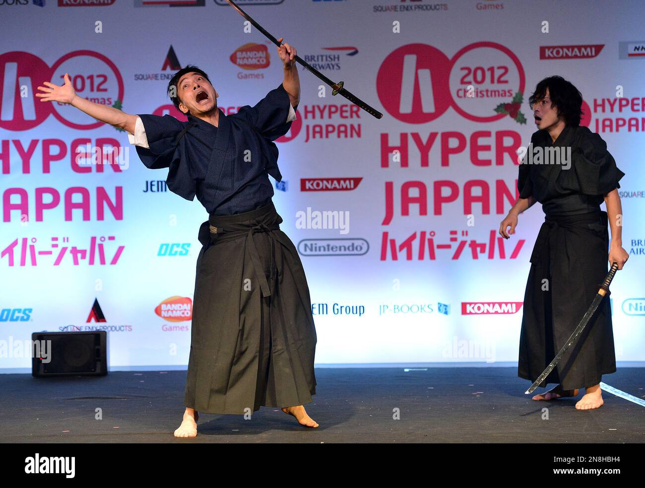 Japanese performers on stage at the Hyper Japan exhibition at Earl's ...