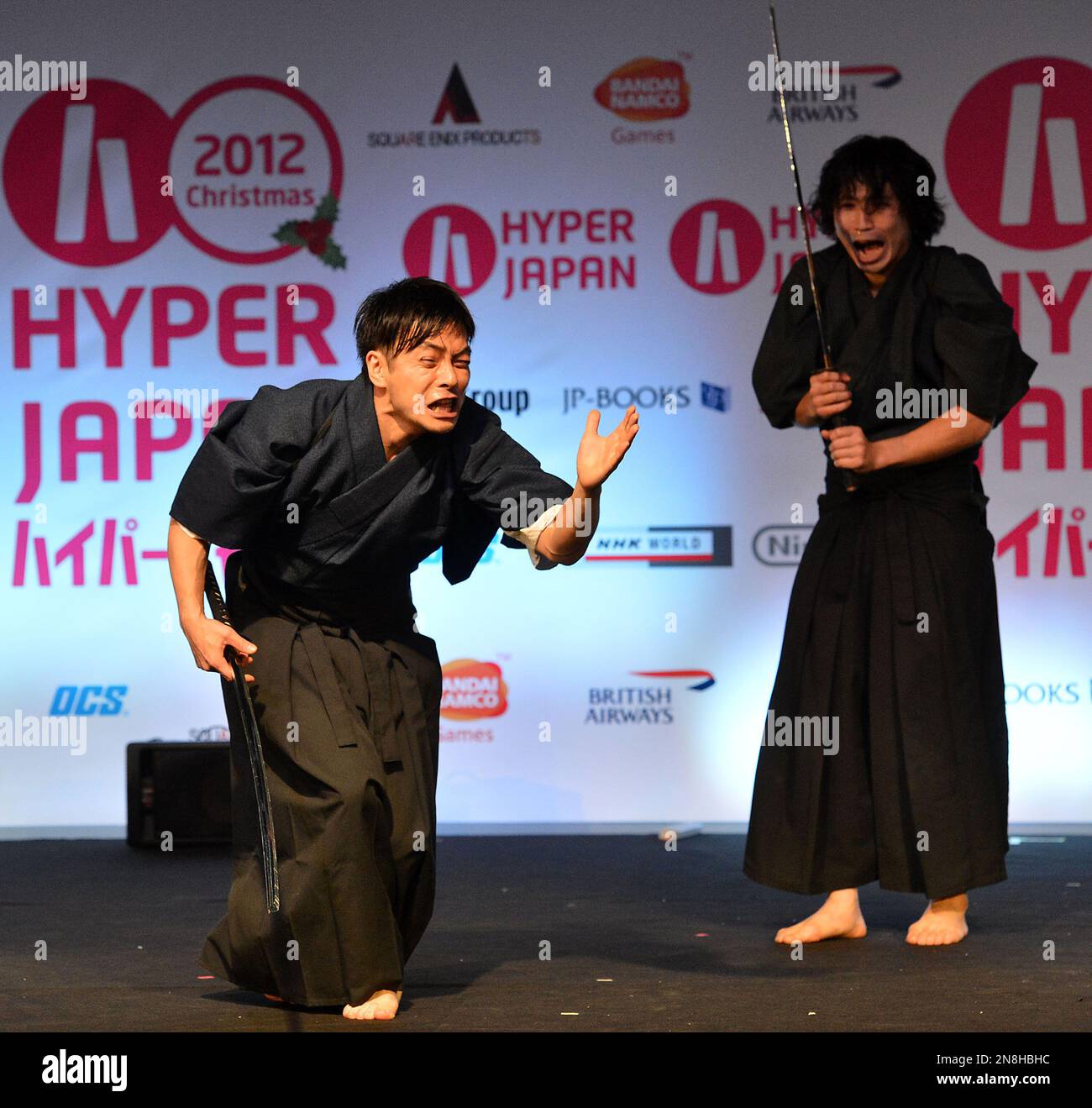 Japanese performers on stage at the Hyper Japan exhibition at Earl's ...