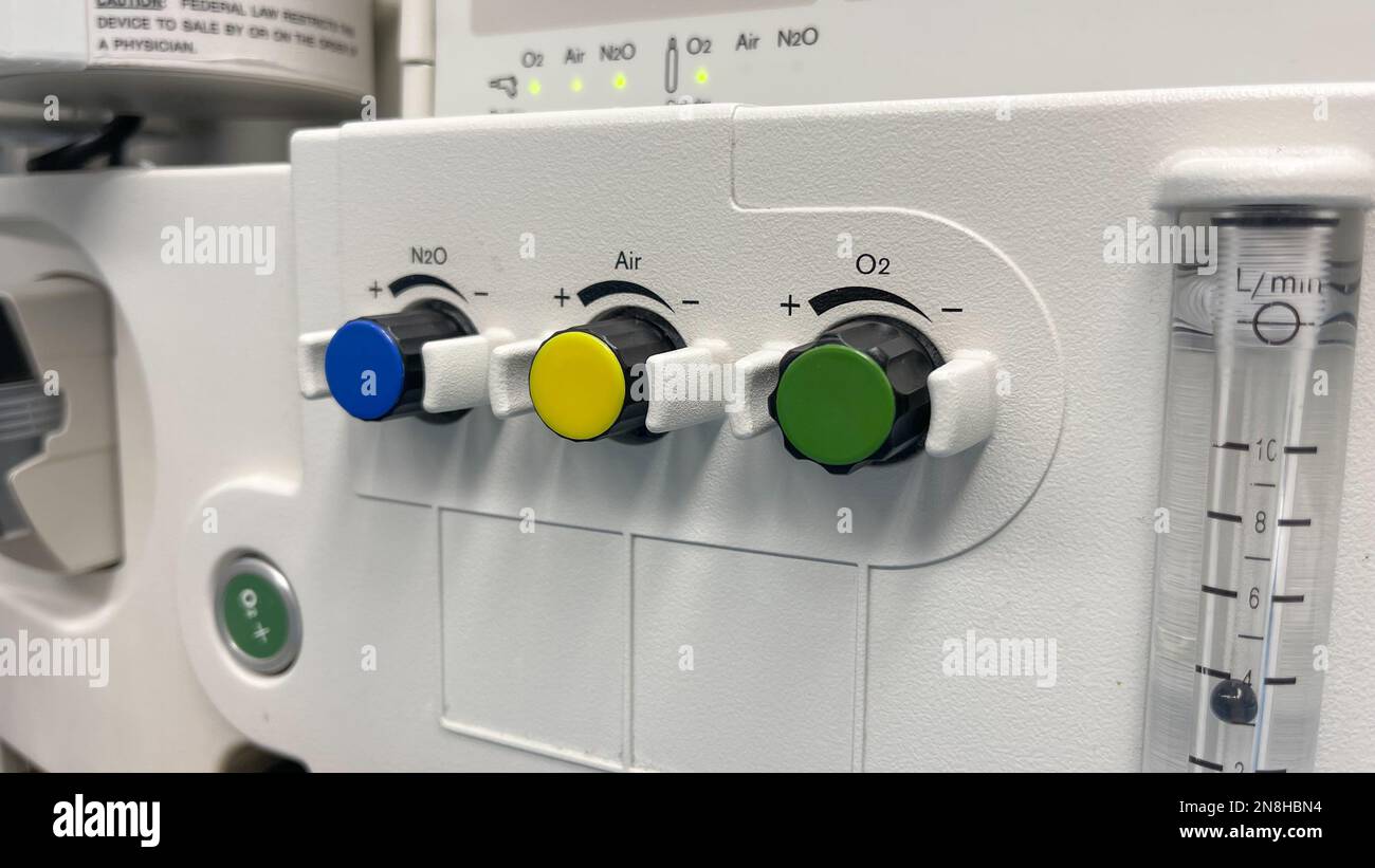Anesthesia Machine in the Operating room with oxygen Stock Photo - Alamy
