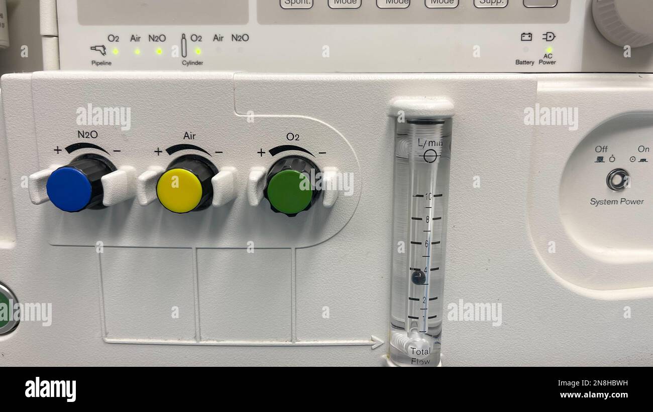 Anesthesia Machine in the Operating room with oxygen Stock Photo - Alamy