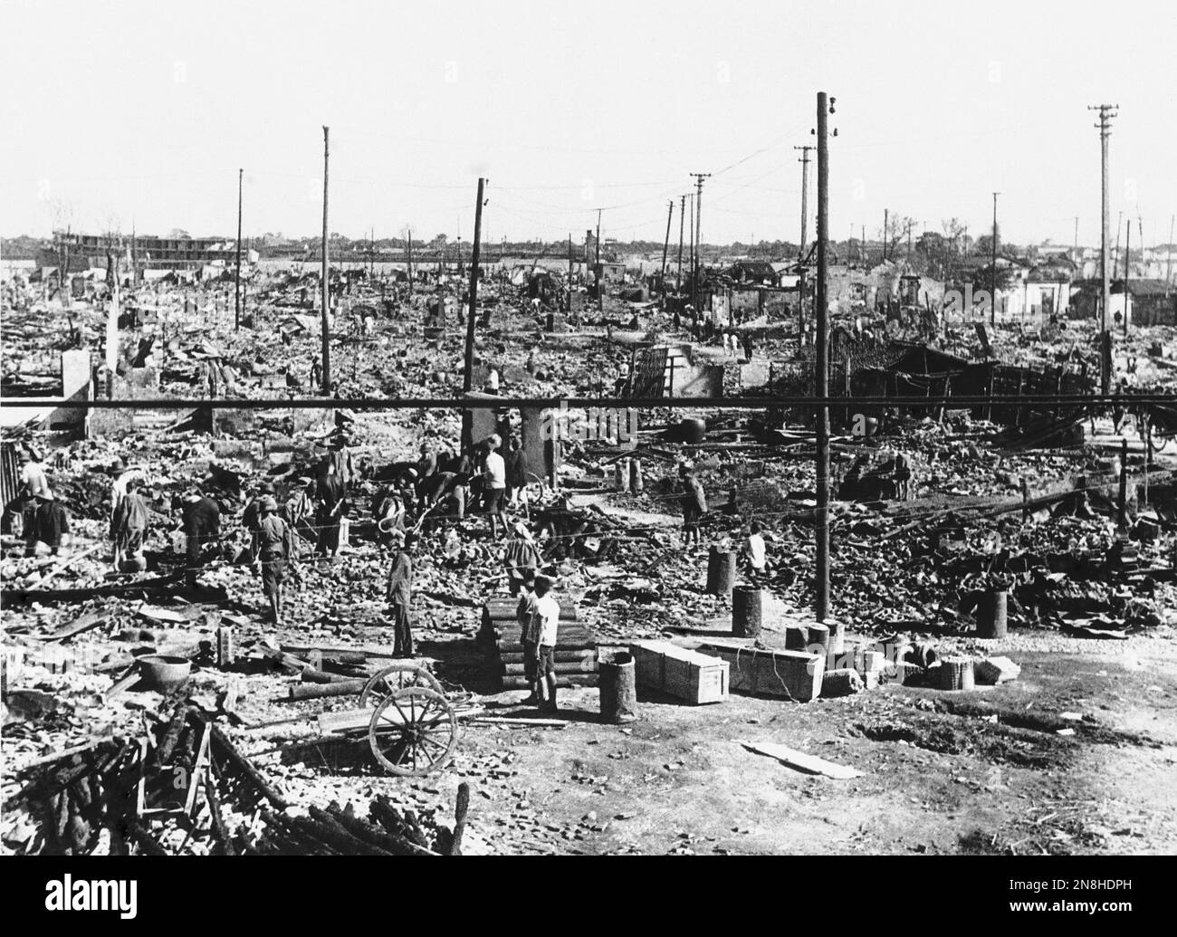 This war-ravaged scene is Chapei, the native quarter in Shanghai, which ...