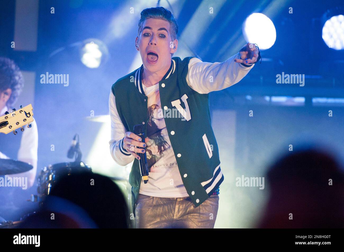 Singer Josh Ramsay of Marianas Trench performs during the CFL's 100th ...