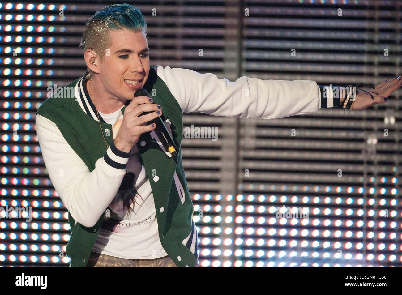 Singer Josh Ramsay of Marianas Trench performs during the CFL's 100th ...