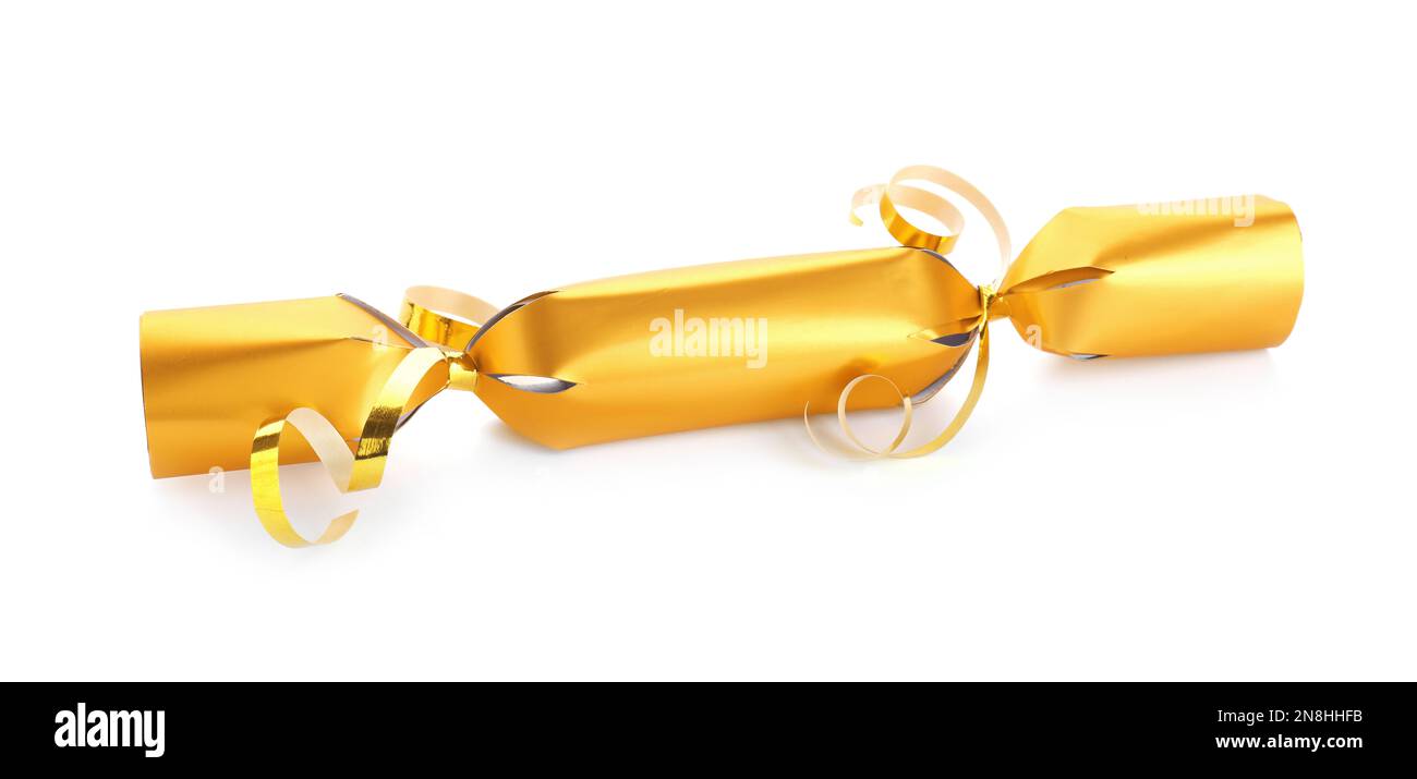 Single gold cracker Cut Out Stock Images & Pictures - Alamy