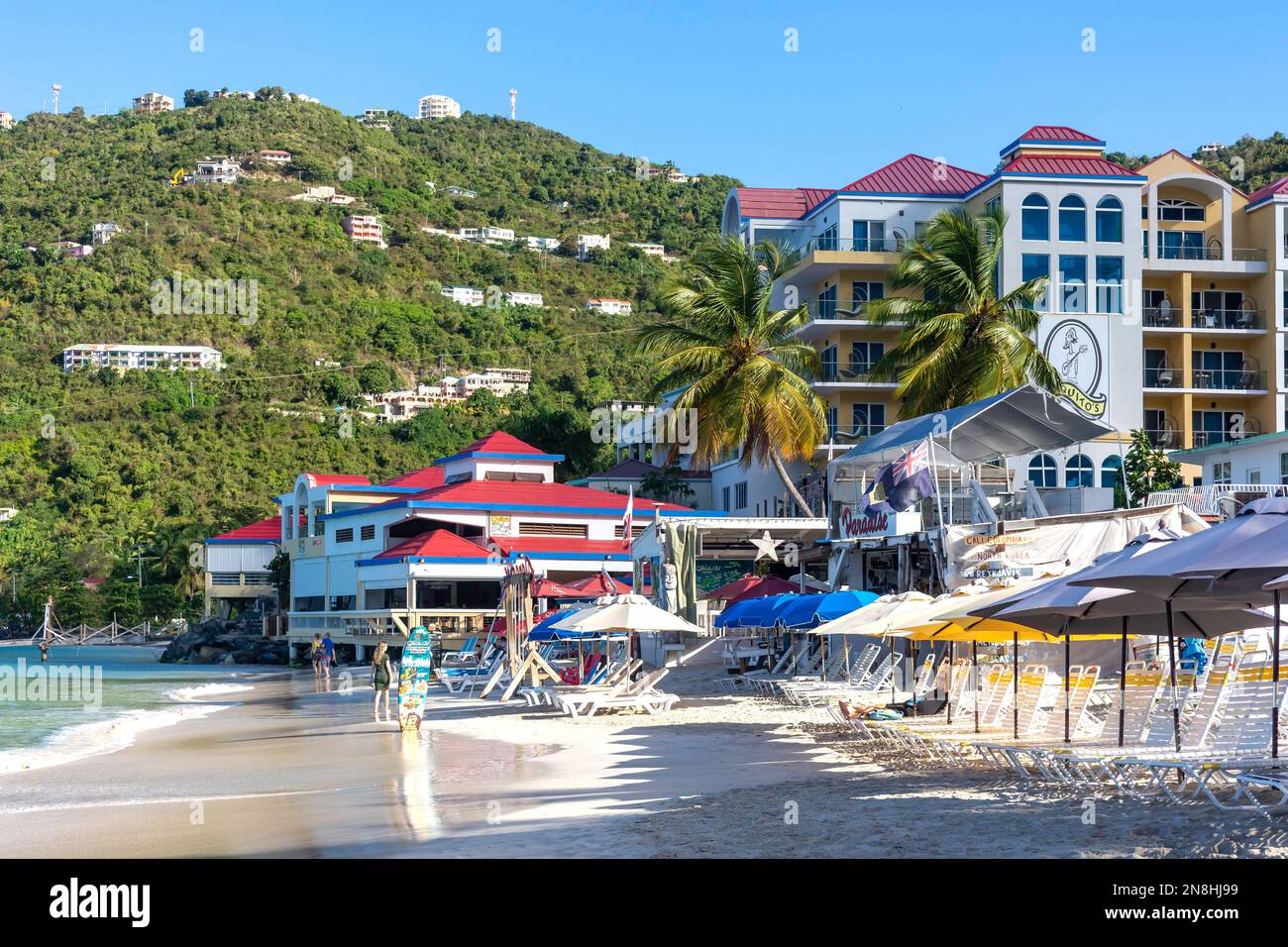 Beach resort view, Cane Garden Bay, Tortola, The British Virgin Islands ...